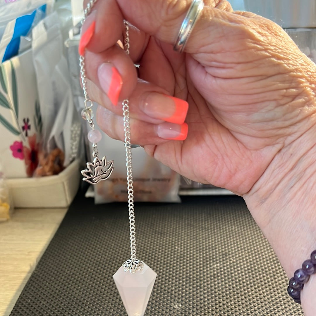 Rose Quartz pendulum – Gem Designs by Marcia
